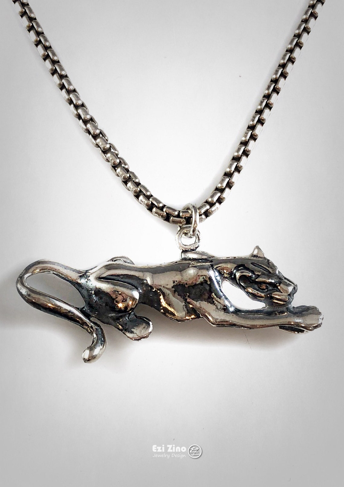 Hanging Puma Solid Sterling Silver 925 Pendant | Etsy