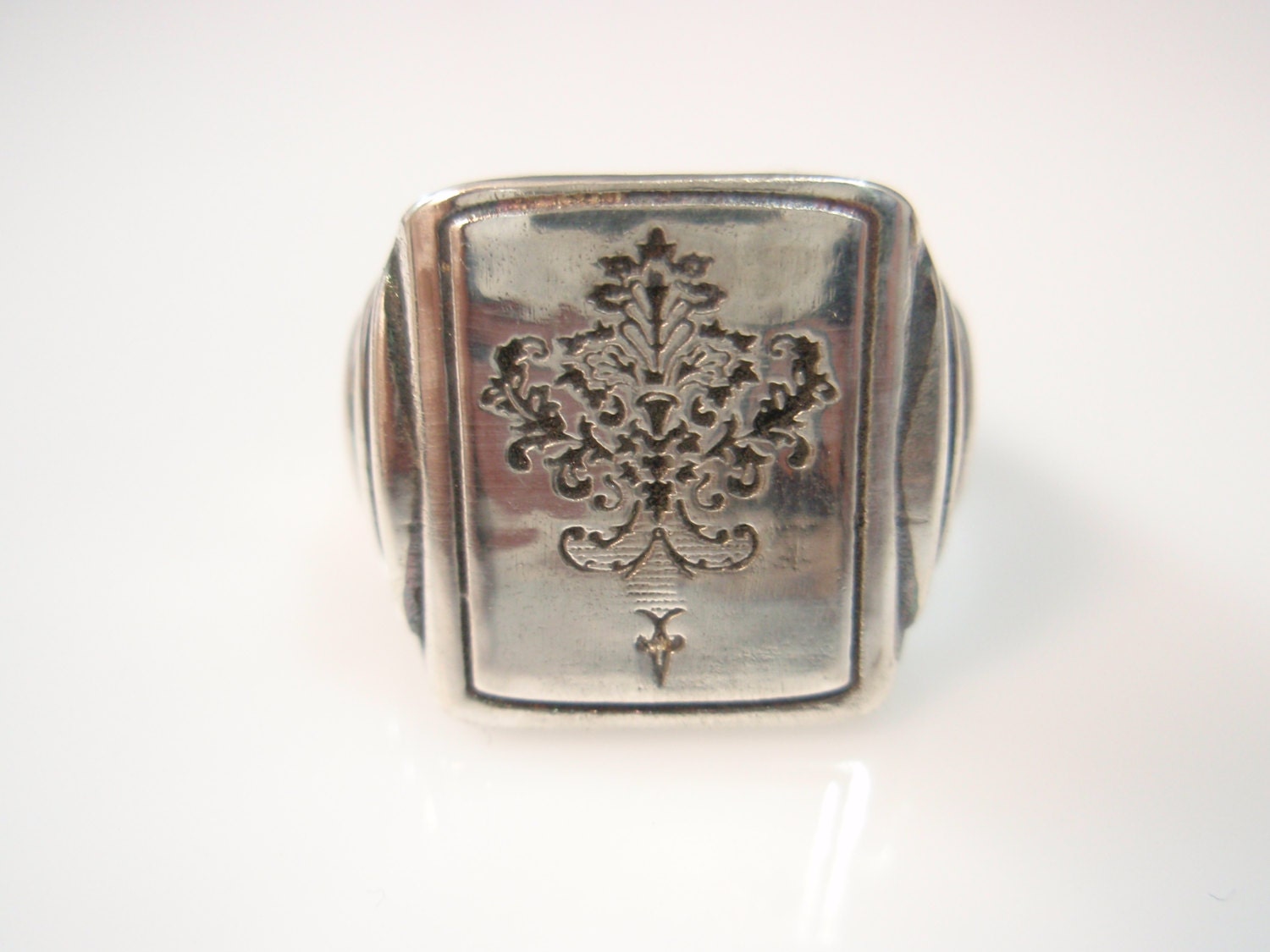 Victorian Signet Ring Solid Sterling Silver 925 by Ezi Zino | Etsy