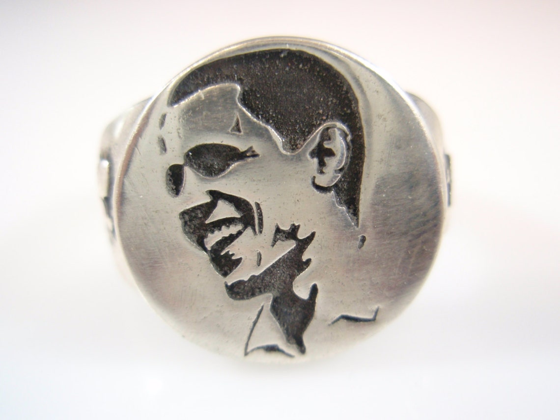 Barak Obama Portrait Sterling Silver 925 Ring by : EZI ZINO | Etsy