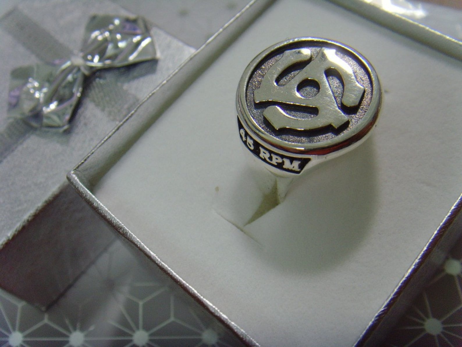 New Ring 45 RPM Sun Record Adapter CENTER Silver 925 DJ Elvis | Etsy