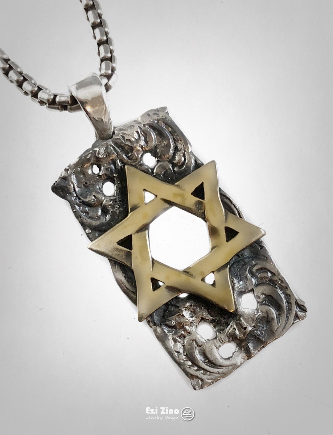 Original Ezi Zino | Star of David Brass & Solid Sterling Silver 925 ...