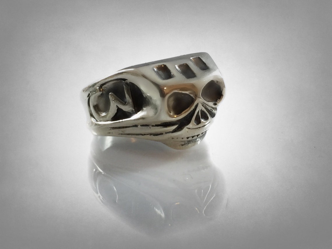 Johnny Depps Skull Ring Solid Sterling Silver 925 - Etsy