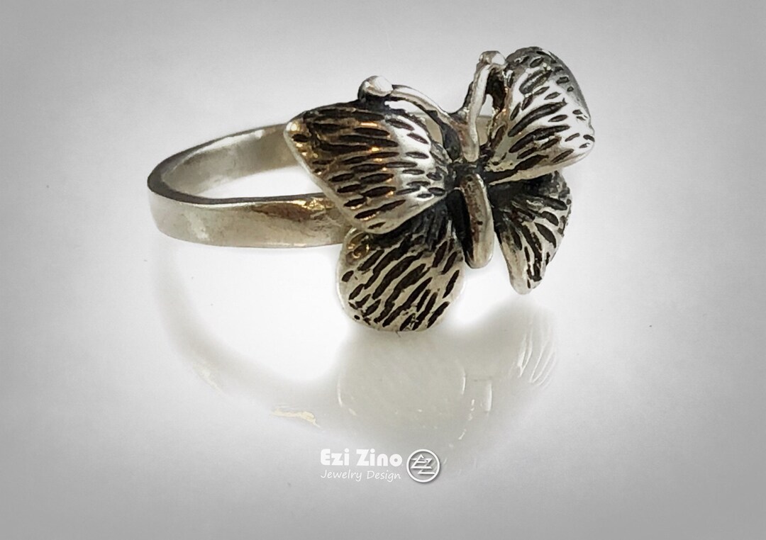 Butterfly Solid Sterling Silver 925 Ring - Etsy