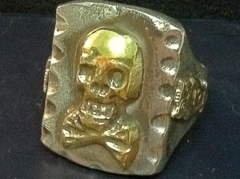 Vintage Biker Ring Mexico Mexican Skull Owl 13 Bones Silver 925 - Etsy