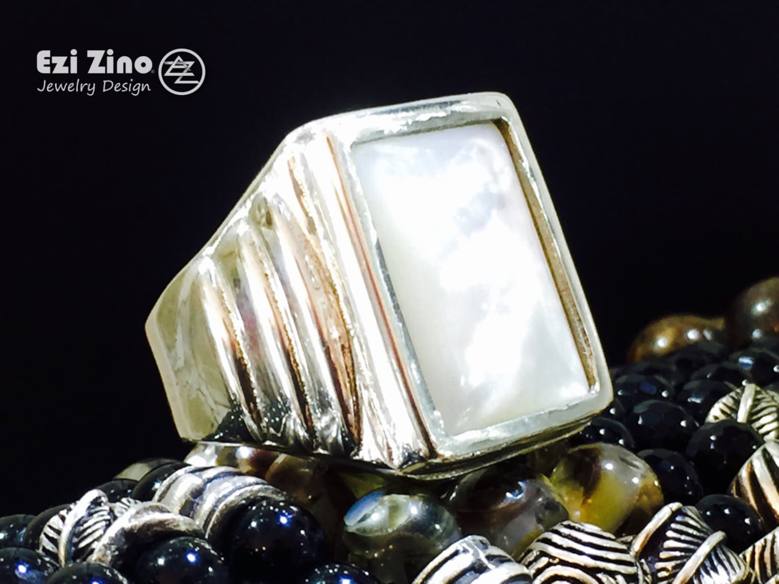 New Mens Shield Sea Seashell Ring by EZI ZINO Solid Sterling | Etsy