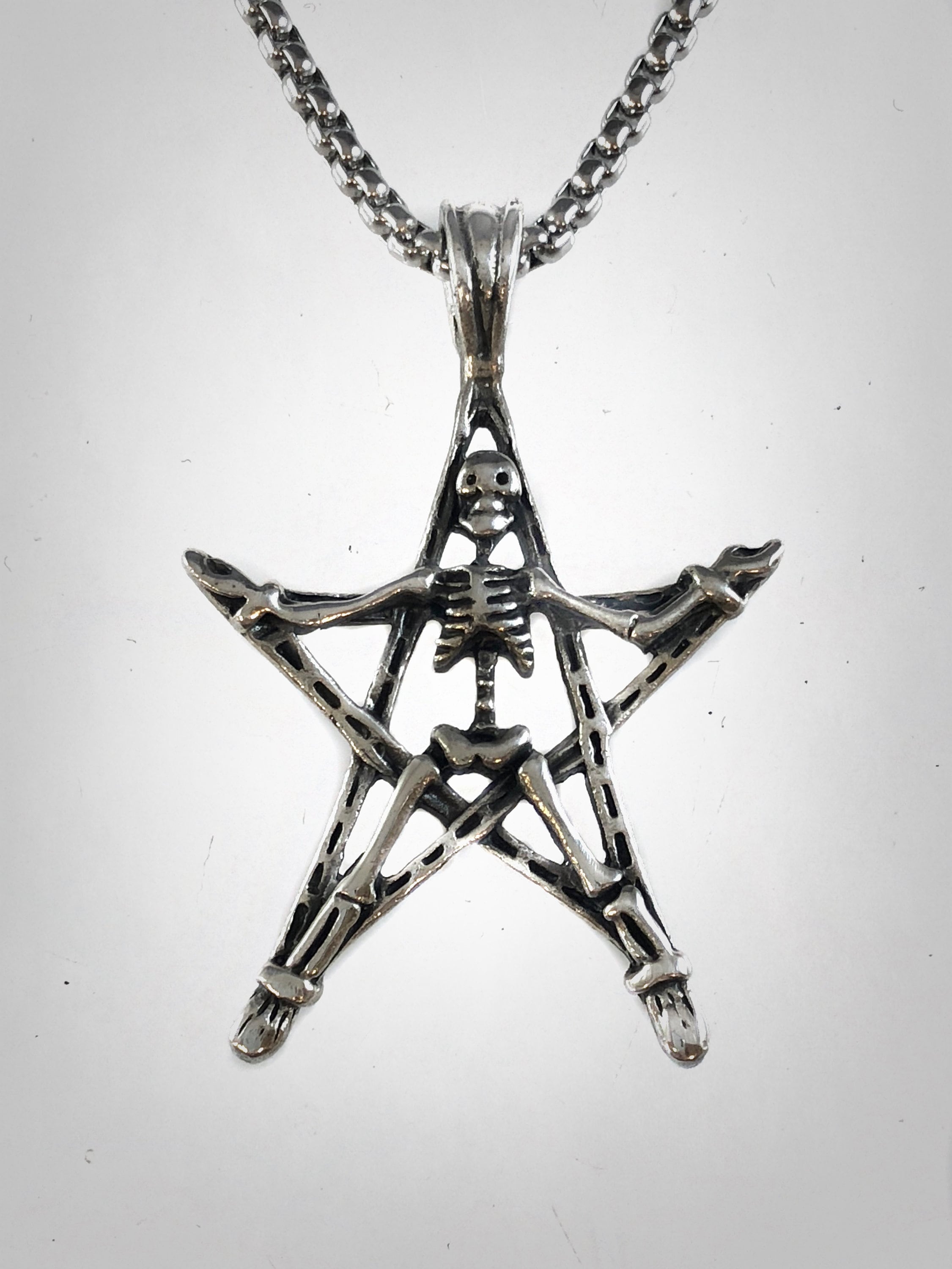 Small Satanic Star Solid Sterling Silver 925 Pendant - Etsy