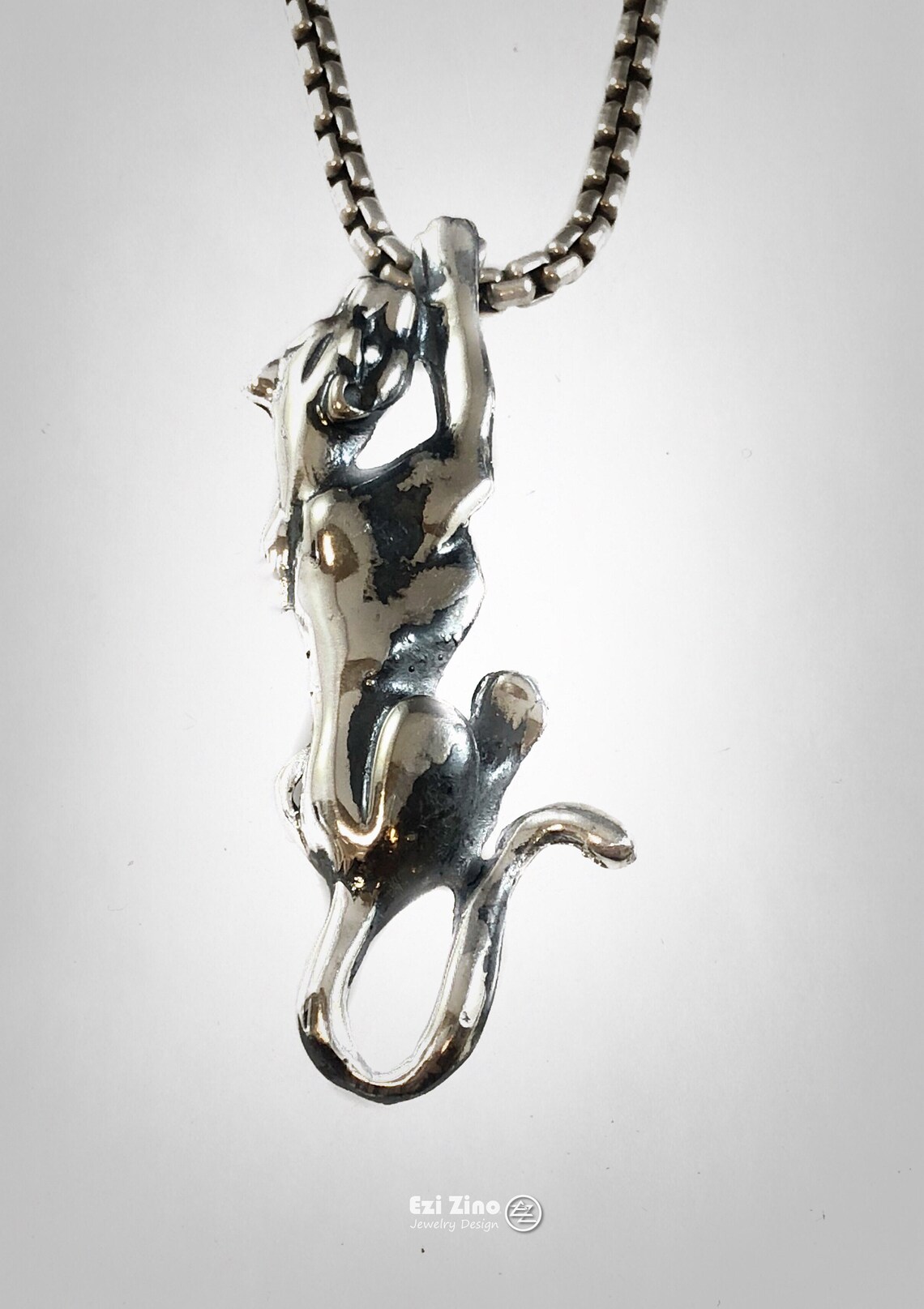 Hanging Puma Solid Sterling Silver 925 Pendant - Etsy