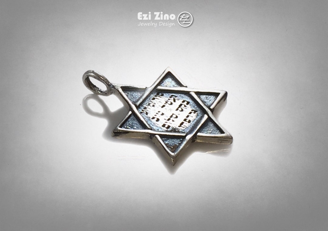Original Ezi Zino | Star of David Psalm 34:14 Engraved Solid Sterling ...