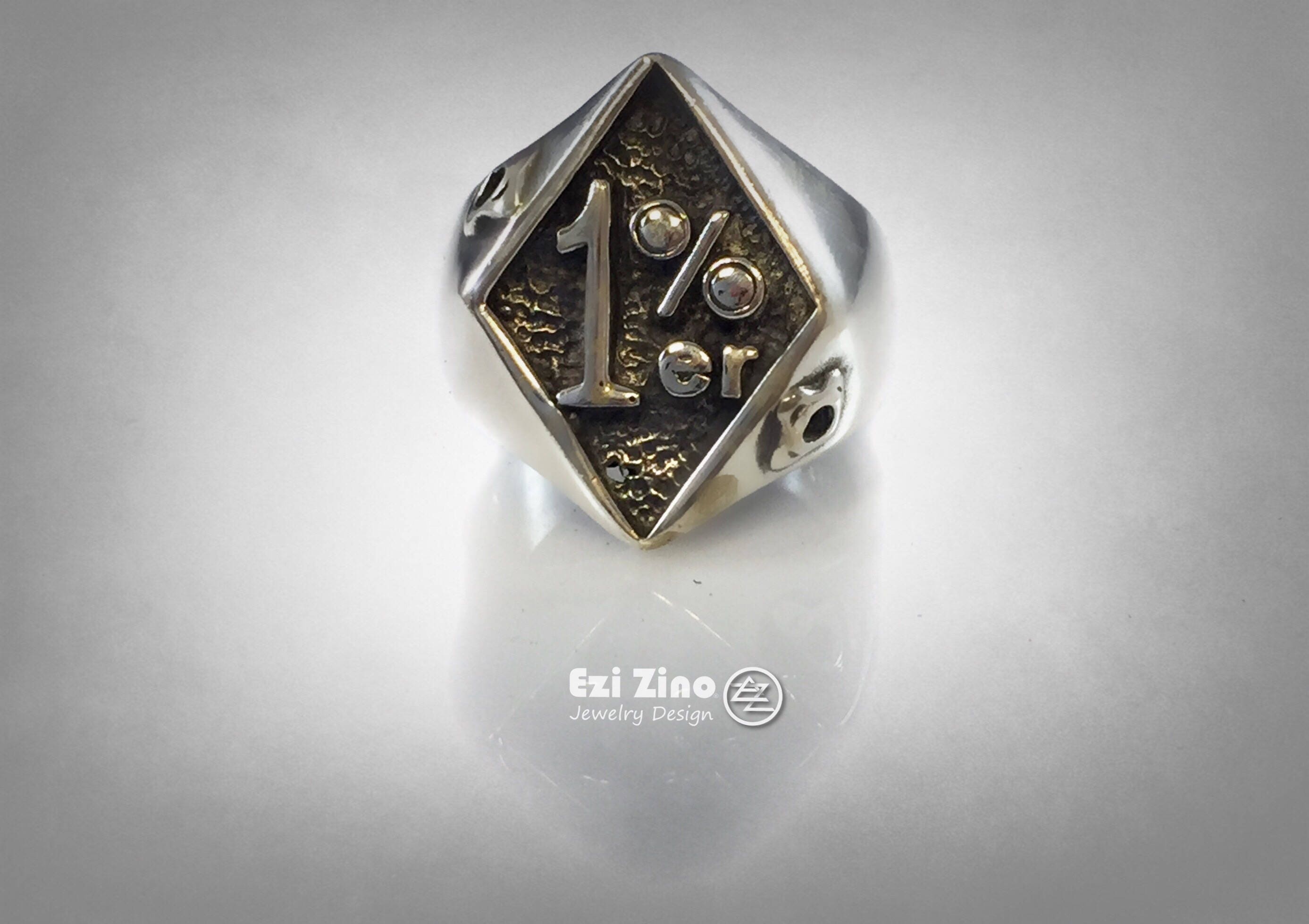 1%ER One Percenter Pack Pack Sterling Silver BIKER OUTLAW Ring - Etsy