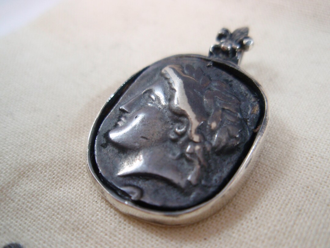 Original Ezi Zino Roman Dog Tag Coin Pendant Handmade Solid Sterling ...