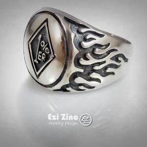 1%ER One Percenter Pack MC Clob Sterlng Silver Harley BIKER Ring Outlaw ...