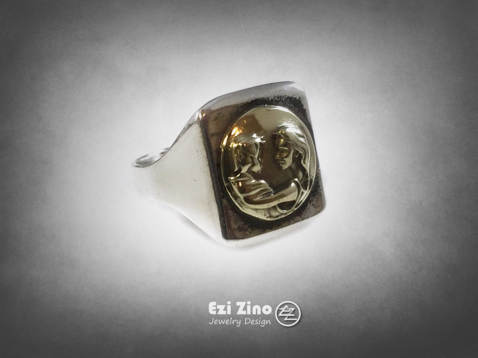 Mother & Child Ring STERLING SILVER 925 and Brass Handmade Ezi Zino ...