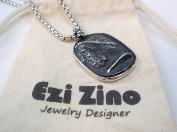 Original Ezi Zino Roman Dog Tag Oxidized Coin Pendant Handmade | Etsy