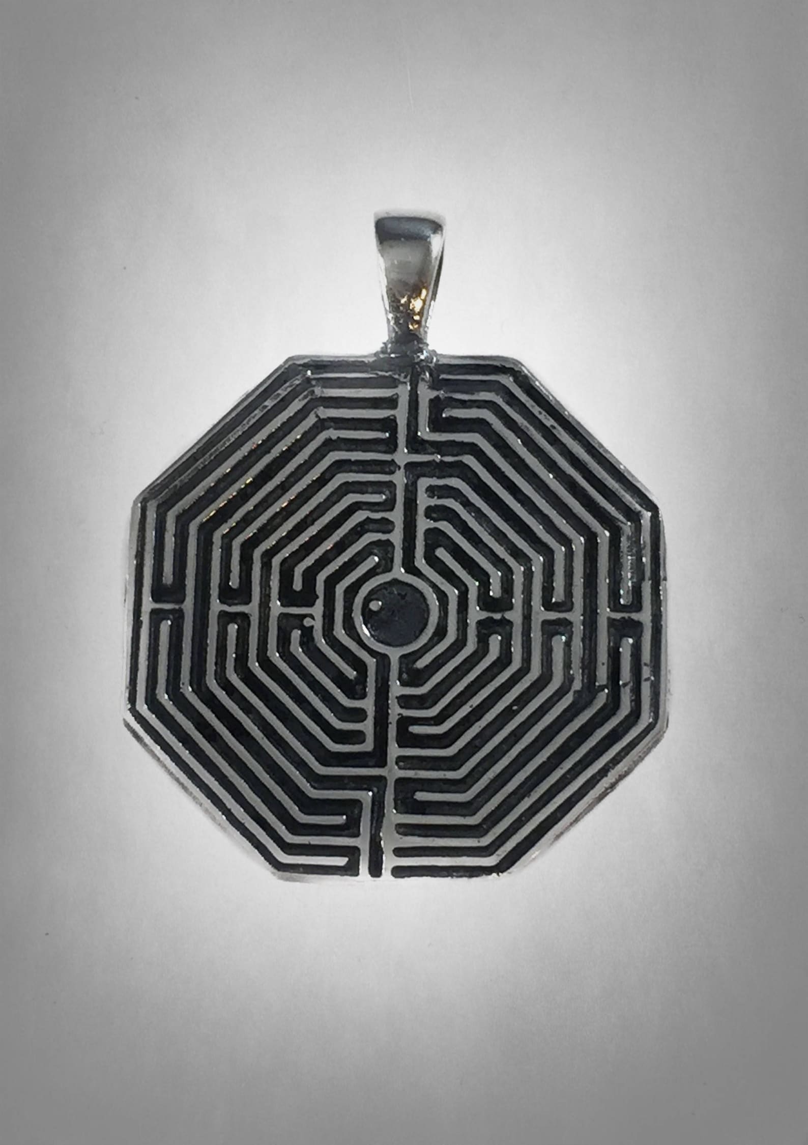 Greek LABYRINTH Maze Necklace Solid Sterling Silver 925 Ezi - Etsy