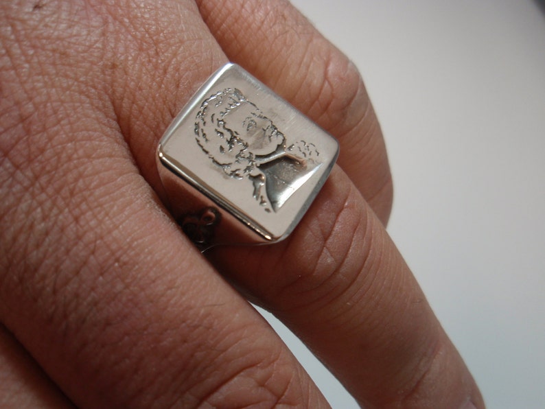 MOZART VIENNA Portrait Ring Solid Sterling Silver 925 by Ezi Zino - Etsy