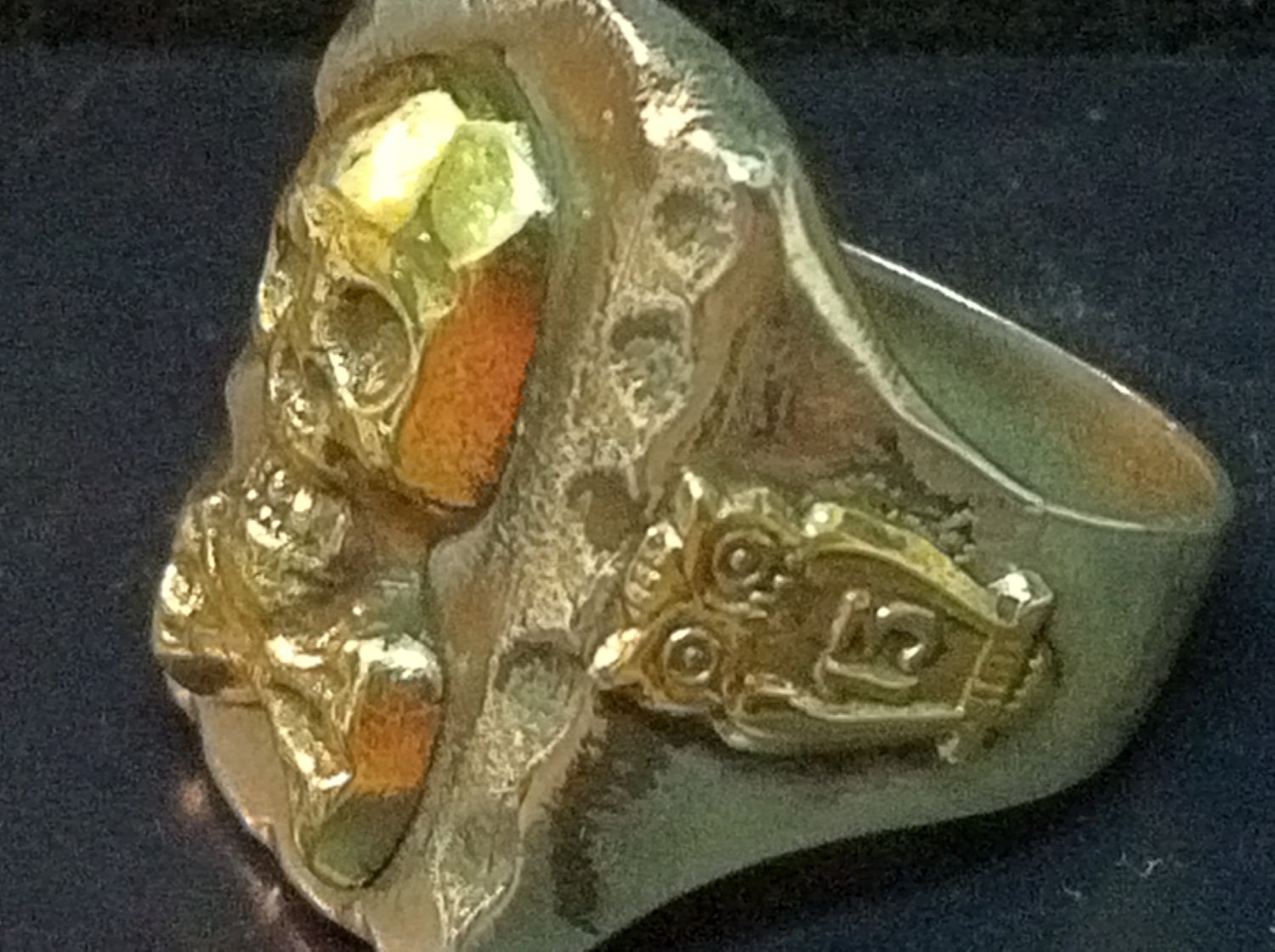 Vintage Biker Ring Mexico Mexican Skull Owl 13 Bones Silver - Etsy