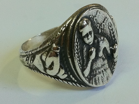 vintage JOE LOUIS boxing 1940's sterling silver Ring - Gem
