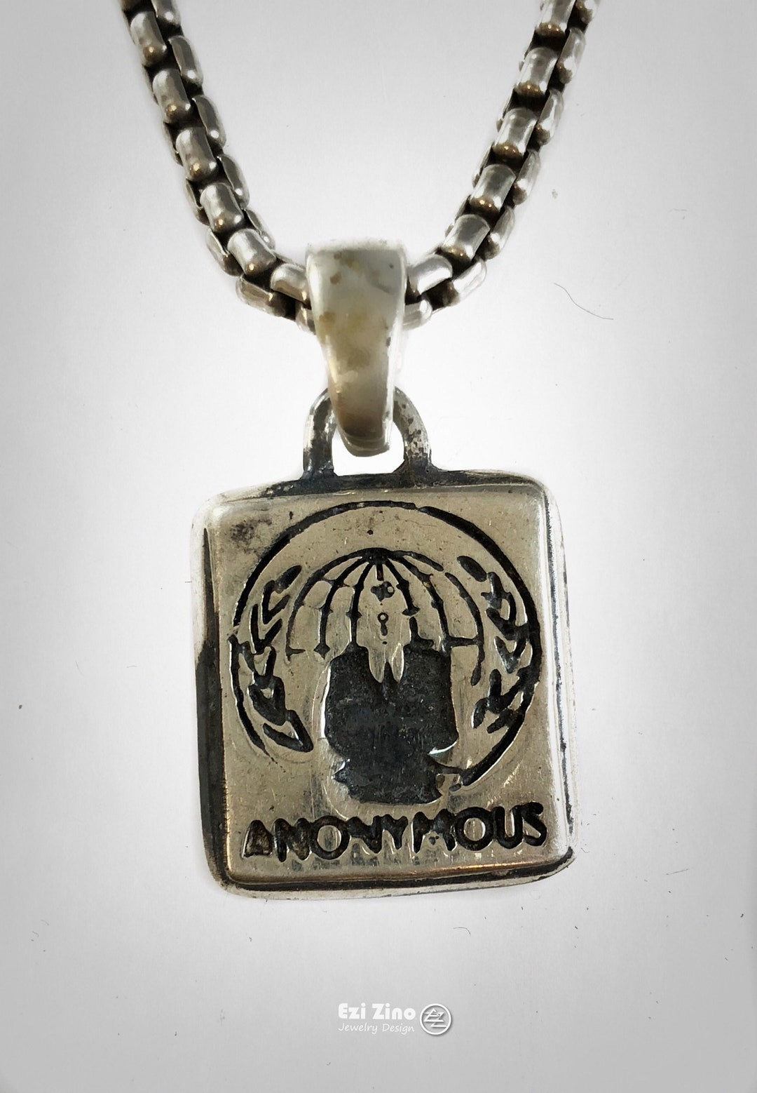 Anonymous Group Solid Sterling Silver 925 Pendant - Etsy