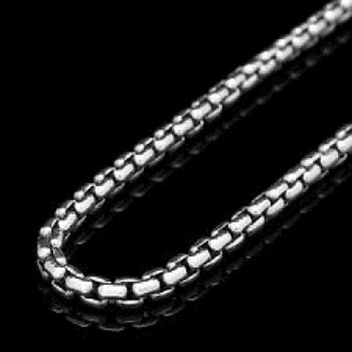 Oxidized Silver Rounded Box Chain Necklace 3mm - Etsy