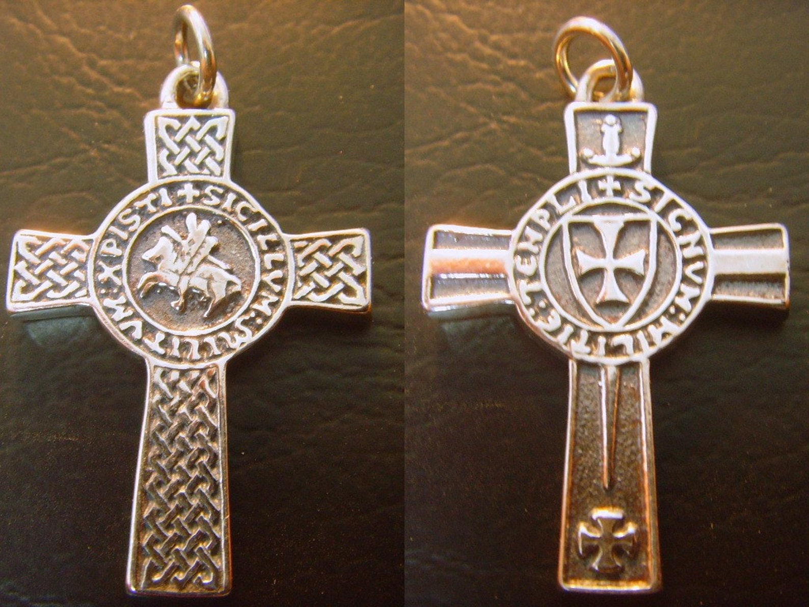 SOLID STERLING SILVER 925 Cross Masonic Knights Templar Seal - Etsy