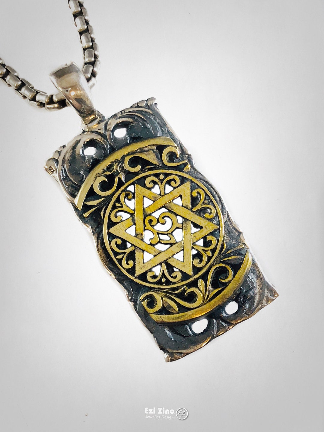 Original Ezi Zino | Morrocan Star of David Brass & Solid Sterling ...