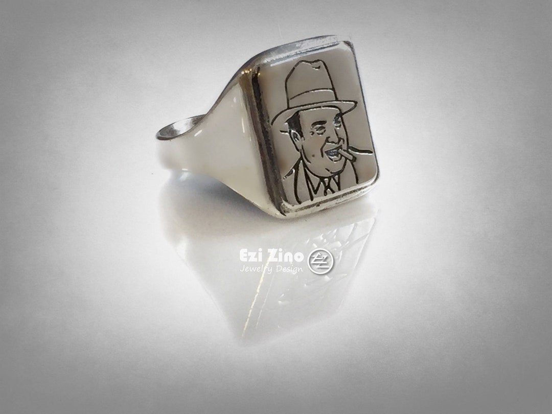 Al Capone Alphonse "al" Gabriel Capone Mobster Italian Mafia BOSS Ring ...
