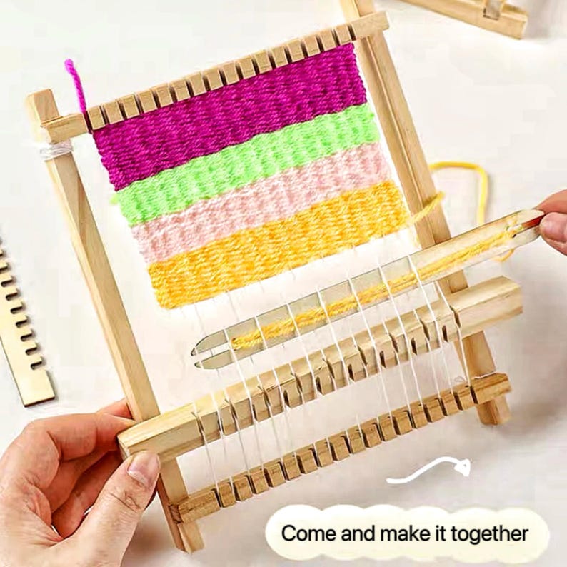 Mini Wooden Weaving Loom Kit, DIY Craft Toy for Kids - Etsy