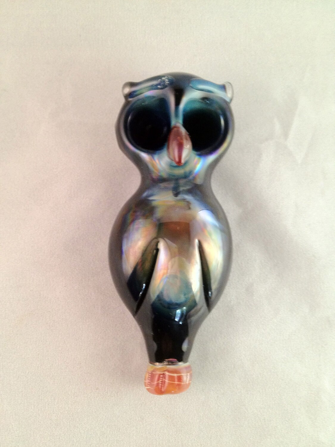 Hand Blown Glass Owl Pipe | Etsy