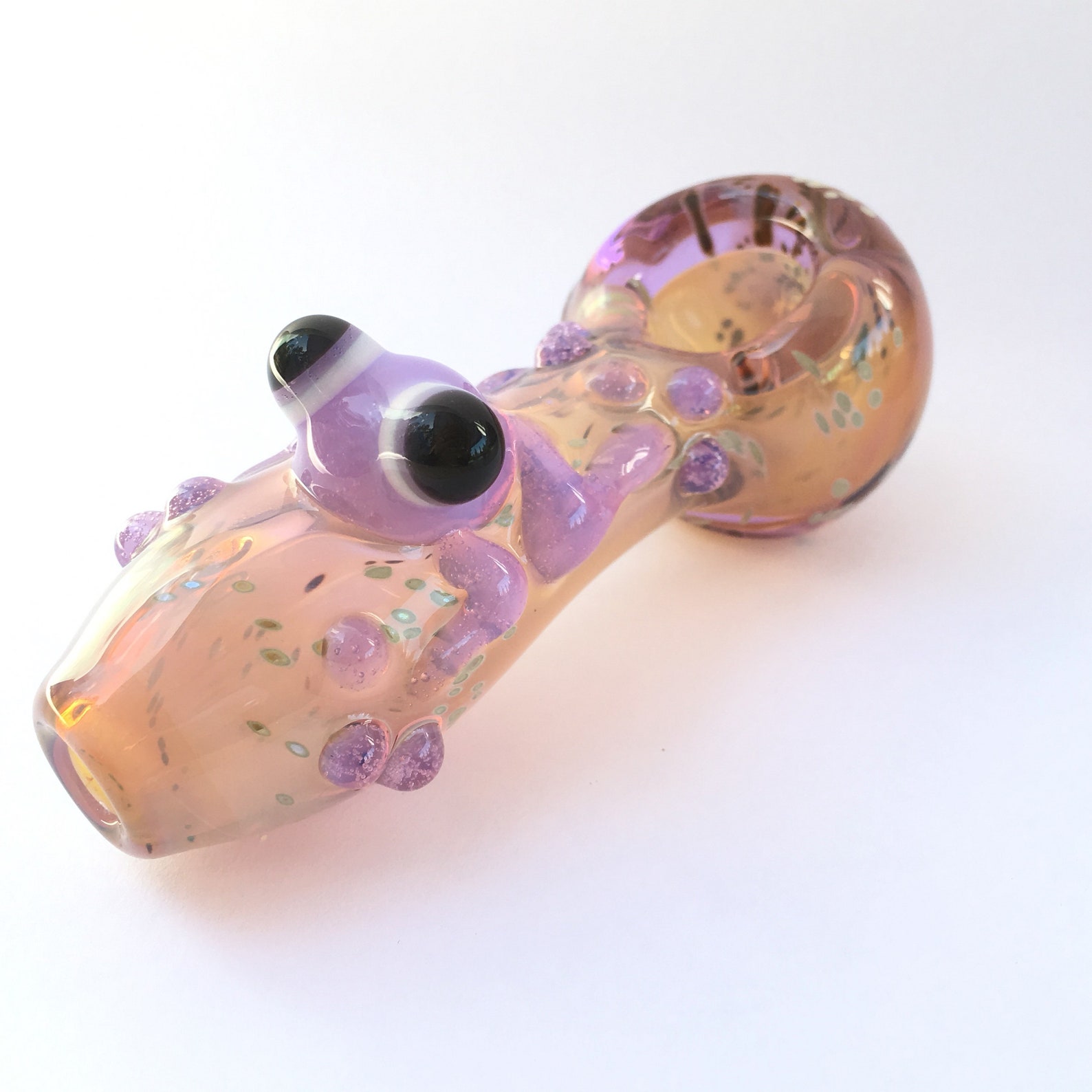 Glass Pipe Pink Slyme Frog Pipe Hand Blown Glass Critter | Etsy