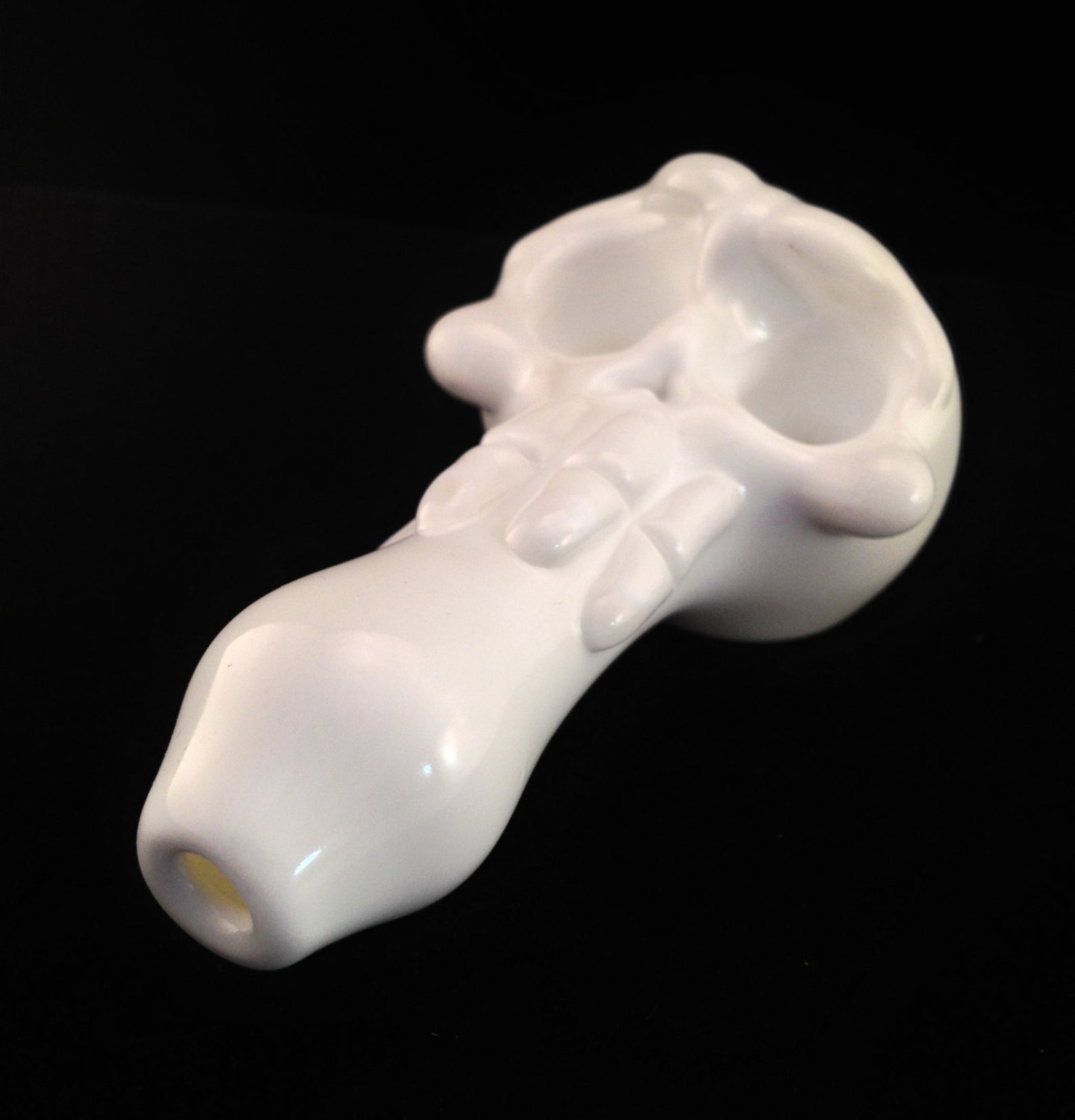 White Skull Hand Blown Glass Pipe | Etsy
