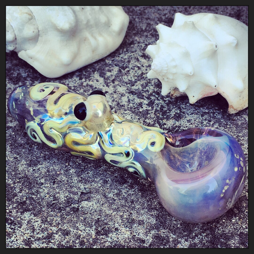 Glass Pipe Octopus Pipe Color Changing Hand Blown Glass Pipe Critter ...