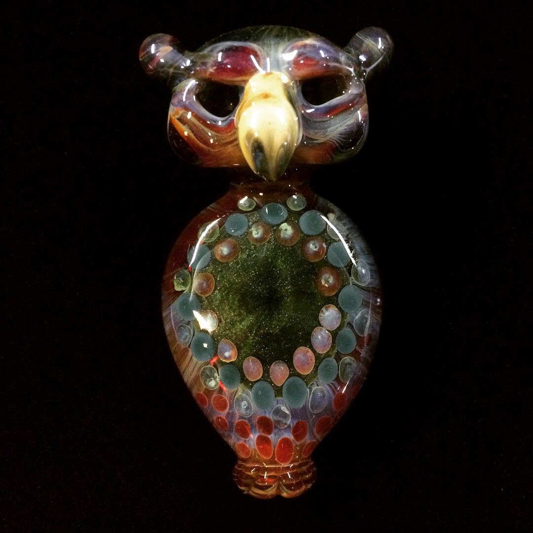 Hand Blown Glass Owl Pipe Single Bowl - Etsy
