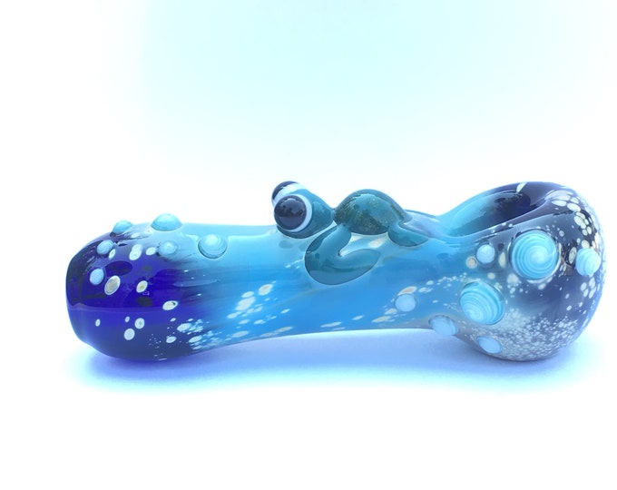 Turtle Critter Hand Blown Glass Pipe Ocean Sea Glass Turtles BABY ...