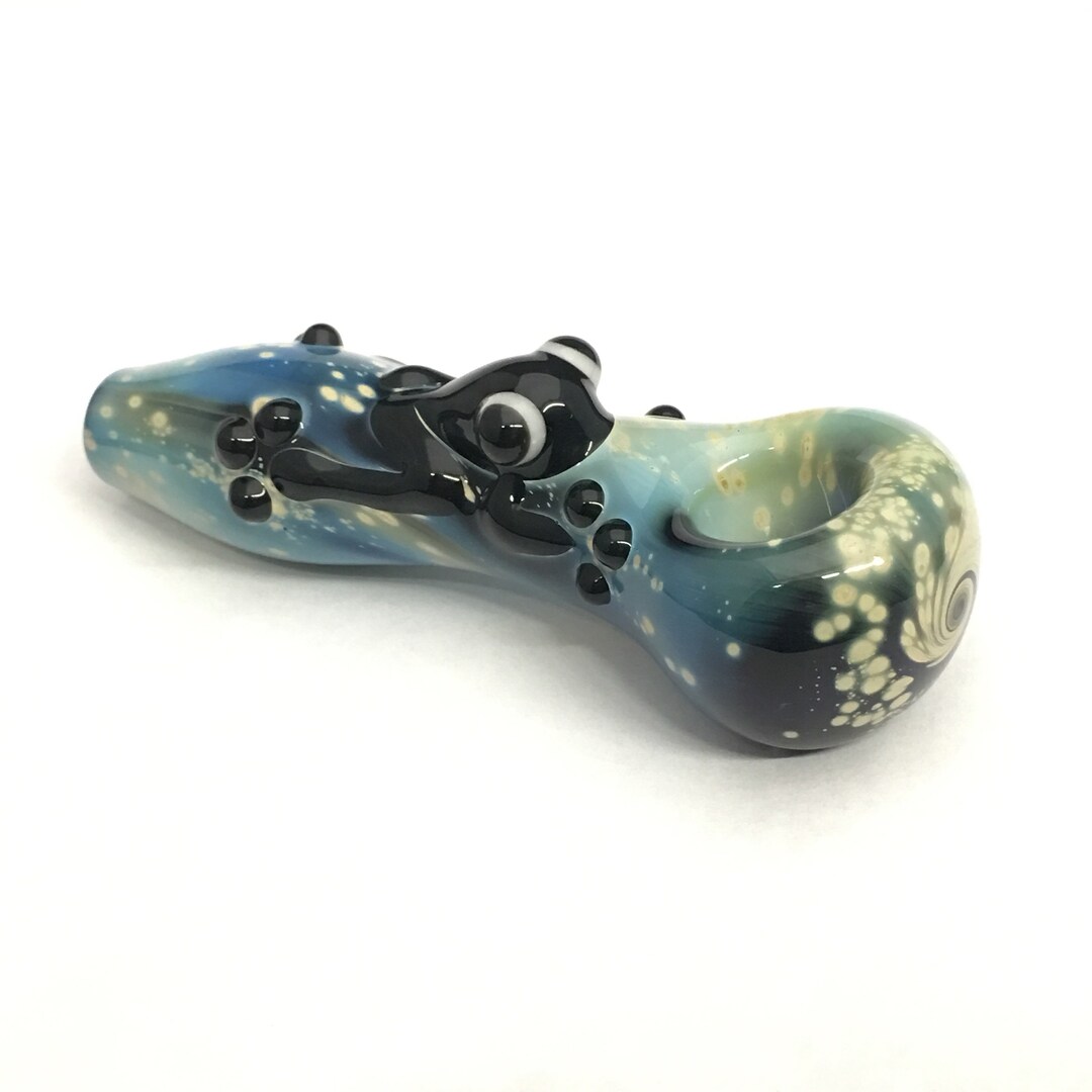 Frog Pipe Galaxy Critter Black Froggy Pipe Sunshine Glass Pipe - Etsy