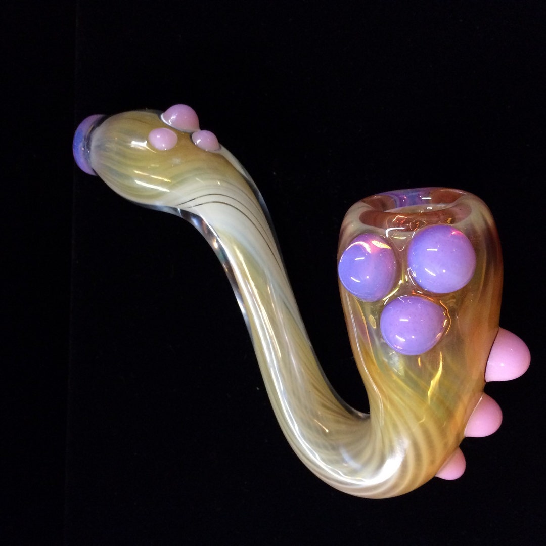 Sherlock Glass Pipe With Pink Slyme and Pink Cadillac Marbles - Etsy