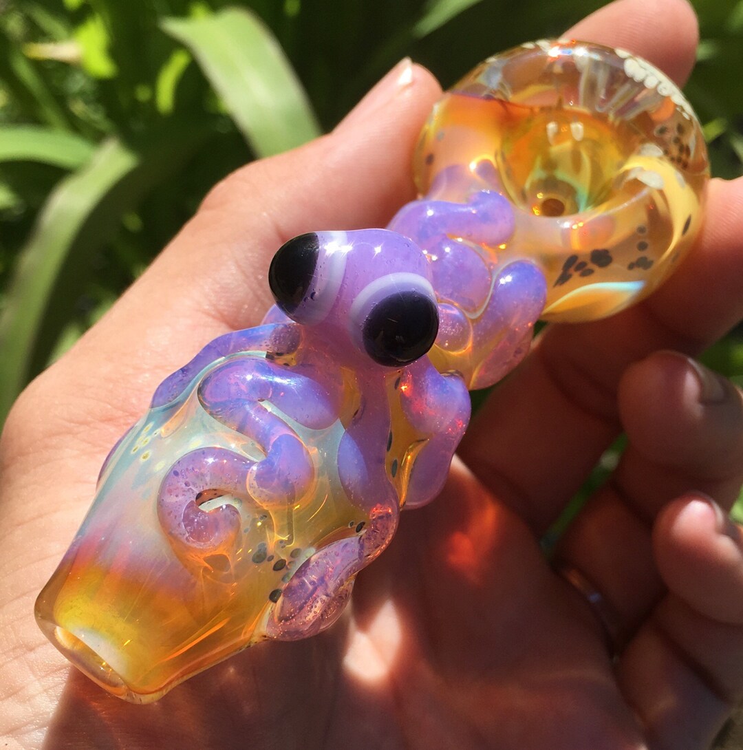 Critter Pipe Octopus PINK SLYME Hand Blown Glass Pipe - Etsy
