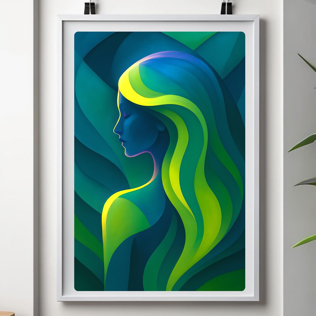Parametric Flow Woman Print: Dimensional Modern Silhouette Wall Art ...