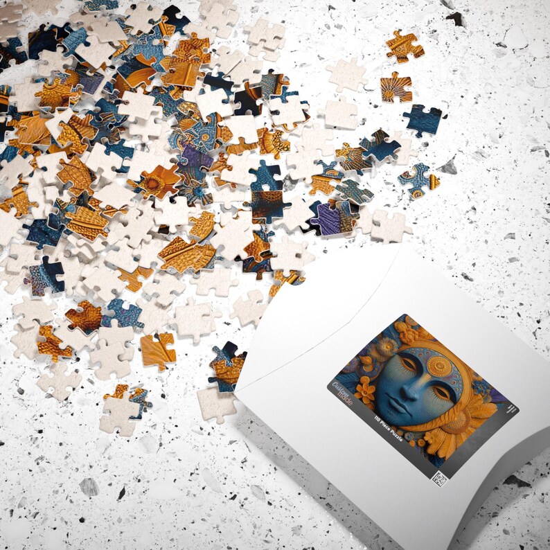 Blue Sun Goddess Puzzle, Vibrant Floral Design, Intricate Patterns ...