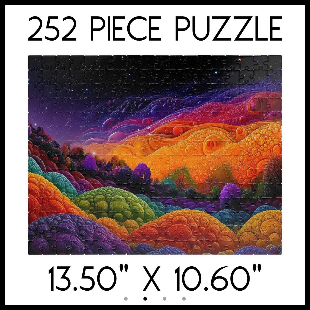 Vibrant Colorful Fantasy Landscape Jigsaw Puzzle, Abstract Psychedelic ...