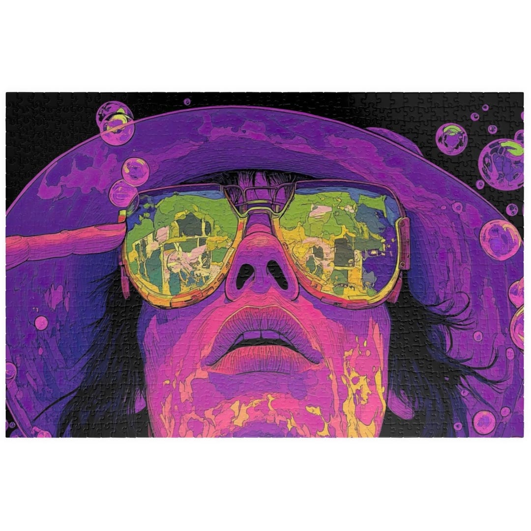 Psychedelic Funk Jigsaw Puzzle - Retro Sunglasses Vibes Art, Vibrant ...