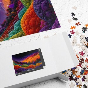 Vibrant Colorful Fantasy Landscape Jigsaw Puzzle, Abstract Psychedelic ...