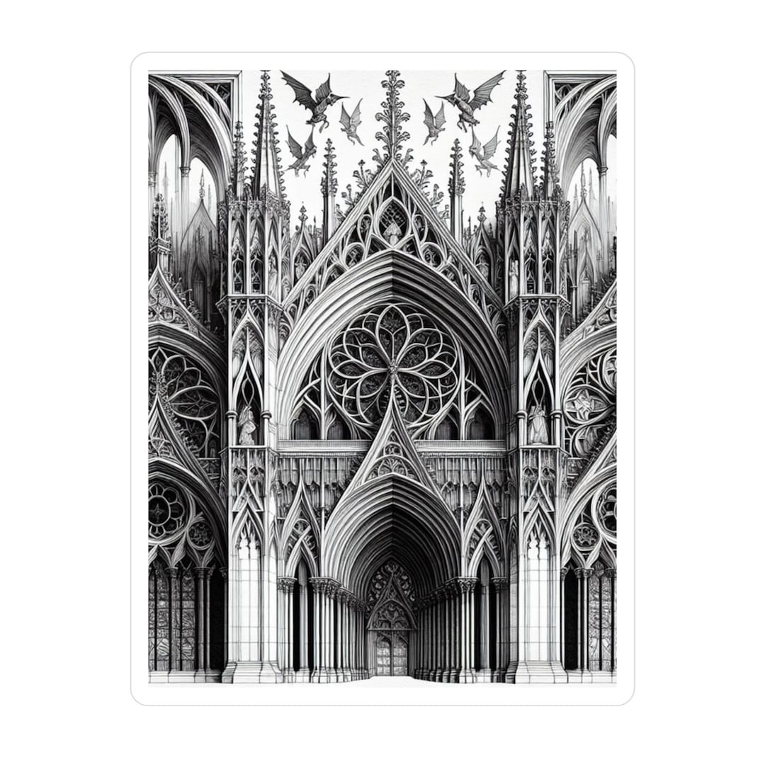 Gothic Architecture Kiss-cut Vinyl Decals - Aesthetic Home Decor, Wall ...