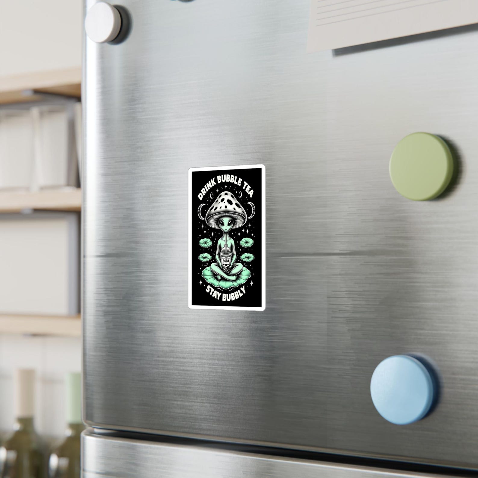 Bubble Tea Vinyl Decals: Alien Boba Tea Stickers, Fun Decor - Etsy
