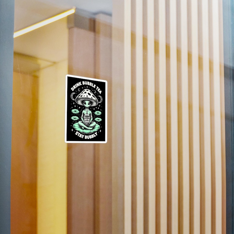 Bubble Tea Vinyl Decals: Alien Boba Tea Stickers, Fun Decor - Etsy
