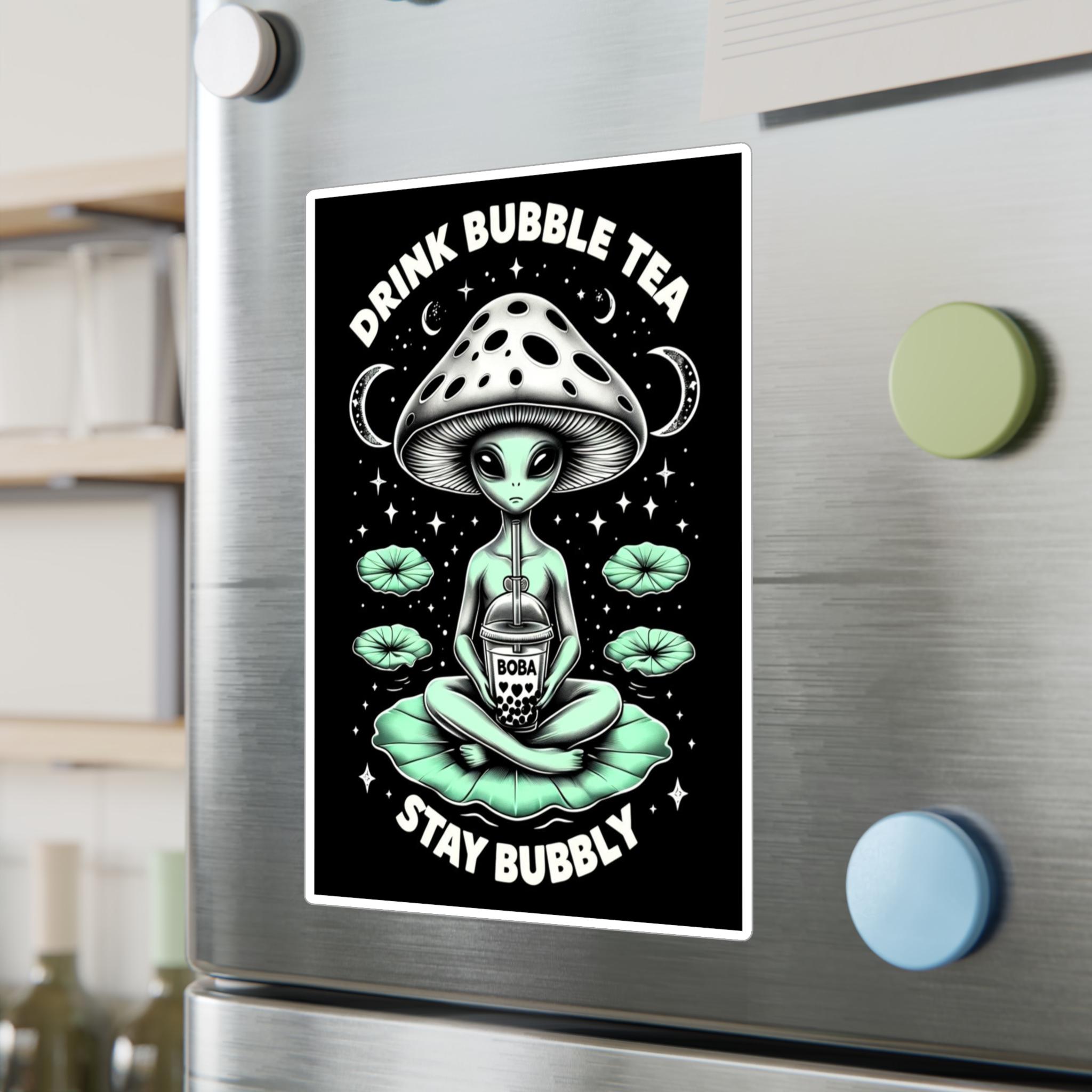 Bubble Tea Vinyl Decals: Alien Boba Tea Stickers, Fun Decor - Etsy