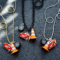 Lightning Mc and Sally Couple Necklace, Cars, 2 Pcs Necklace ...