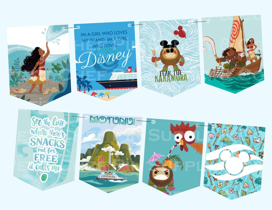 Moana Disney Cruise Stateroom Banners | DCL Decor (printable, Editable ...