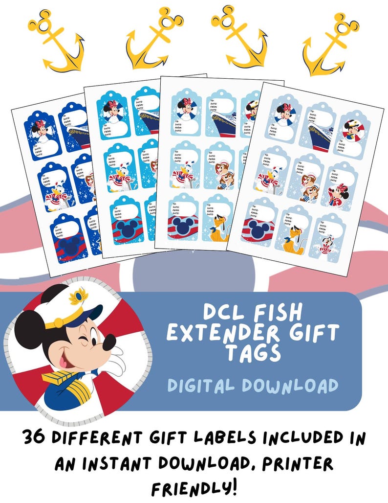Disney Cruise Gift Tag | DCL Fish Extender Tags | Instant Download ...