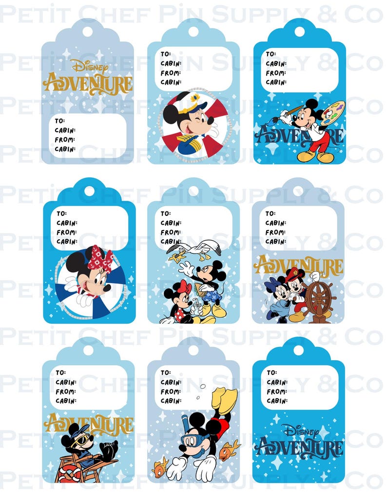 Disney Cruise Fish Extender Gift Tags | 8 Ships, 72 Designs ...