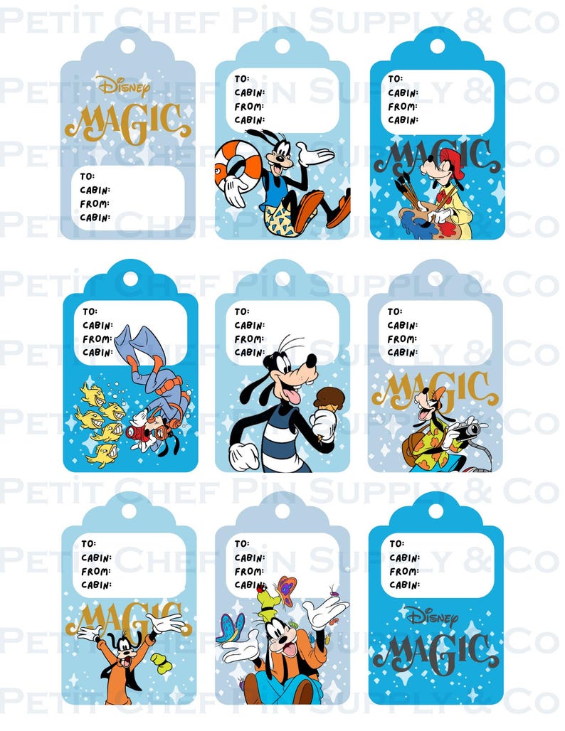 Disney Cruise Fish Extender Gift Tags | 8 Ships, 72 Designs ...